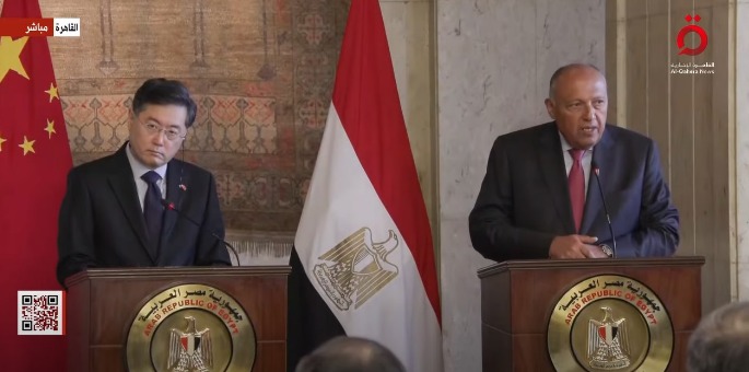 وزير الخارجية المصري نسعى لتطوير العلاقات بين مصر والصين موقع الأول